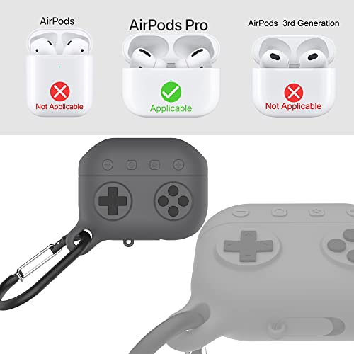 Anti-Lost Case Compatible with Airpods Pro 2,Waterproof,Wireless Charging, LED Visible,Carabiner Included. (Grey)