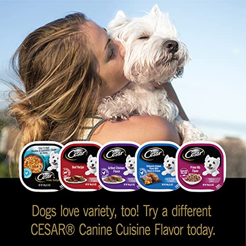 CESAR HOME DELIGHTS Wet Dog Food Slow Cooked Chicken & Vegetables Dinner in Sauce, (24) 3.5 oz. Easy Peel Trays