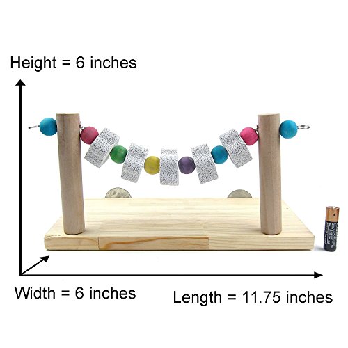 Hypeety Wooden Bird Perch Platform Pet Natural Chewing Toys Health Cage Accessories for Mouse, Chinchilla, Rat, Gerbil, Guinea-Pigs, Dwarf Hamster
