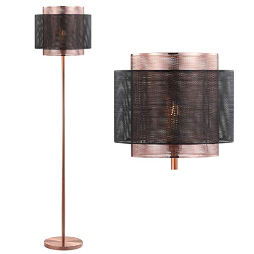 JONATHAN Y JYL6107A Tribeca 60.5" Metal LED Floor Lamp, Contemporary, Modern, Transitional, Office, Living Room, Family Room, Dining Room, Bedroom, Hallway, Foyer, Copper/Black