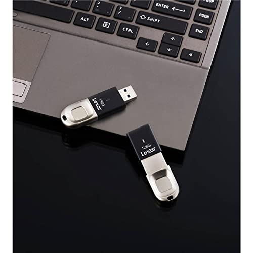Lexar LJDF35-32GBNL Jumpdrive Fingerprint F35 32 GB USB 3.0 Flash Drive, Black/Silver