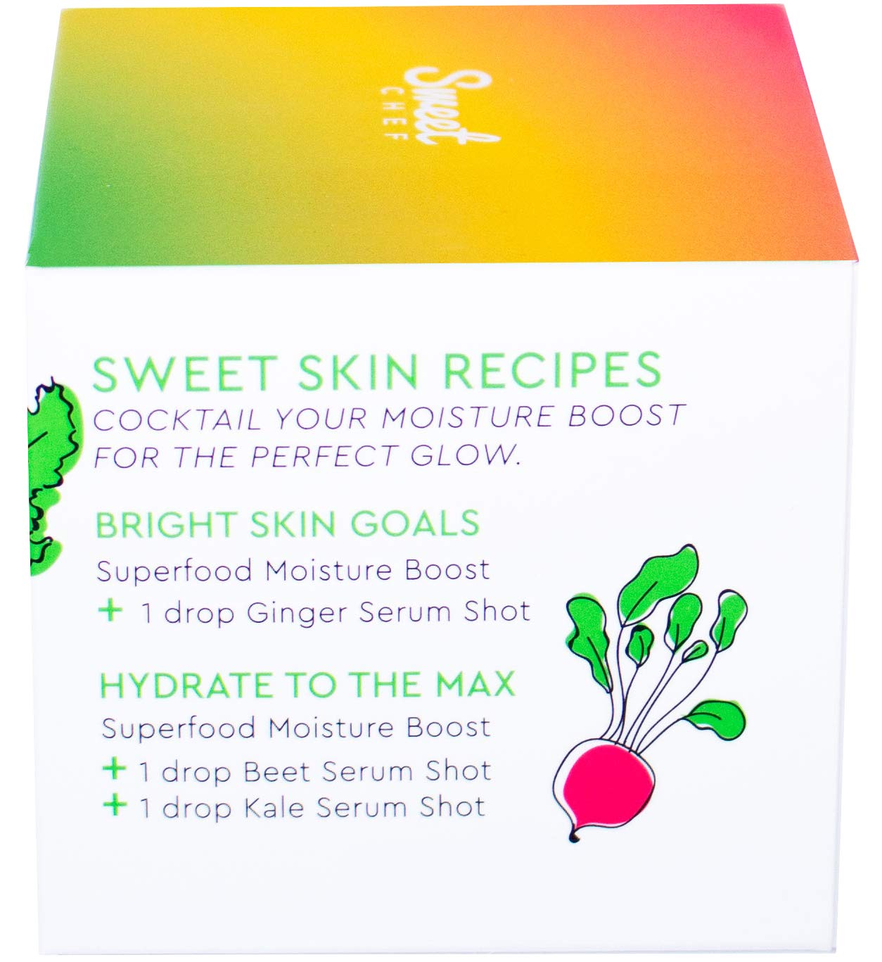 Sweet Chef Superfood + Vitamins Moisture Boost - Ginger & Vitamin C Brightening Moisturizer for Radiant Youthful Skin - Hydrating Kale & Hyaluronic Acid + Pore Refining Beet Face Moisturizer (50ml)