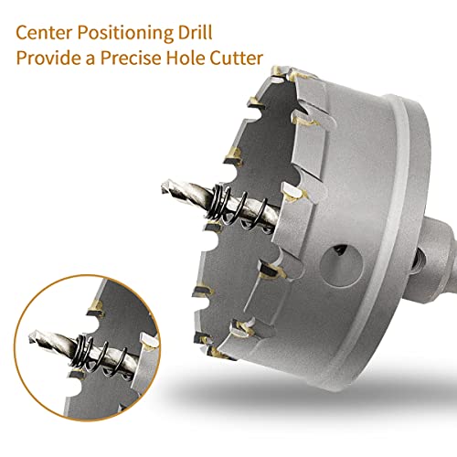 Meccion TCT Carbide Hole Saw Drill Bit 75mm 2-15/16" Heavy Duty Industrial Grade Hole Cutter for Stainless Steel, Metal, Alloy, Cast Iron, Copper