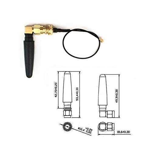 Oiyagai 2pcs 2.4ghz WiFi Antenna 2.5dbi SMA Male (Pin) Connector with Mini PCI U.FL to SMA Female WiFi Pigtail RF1.13 15cm Cable