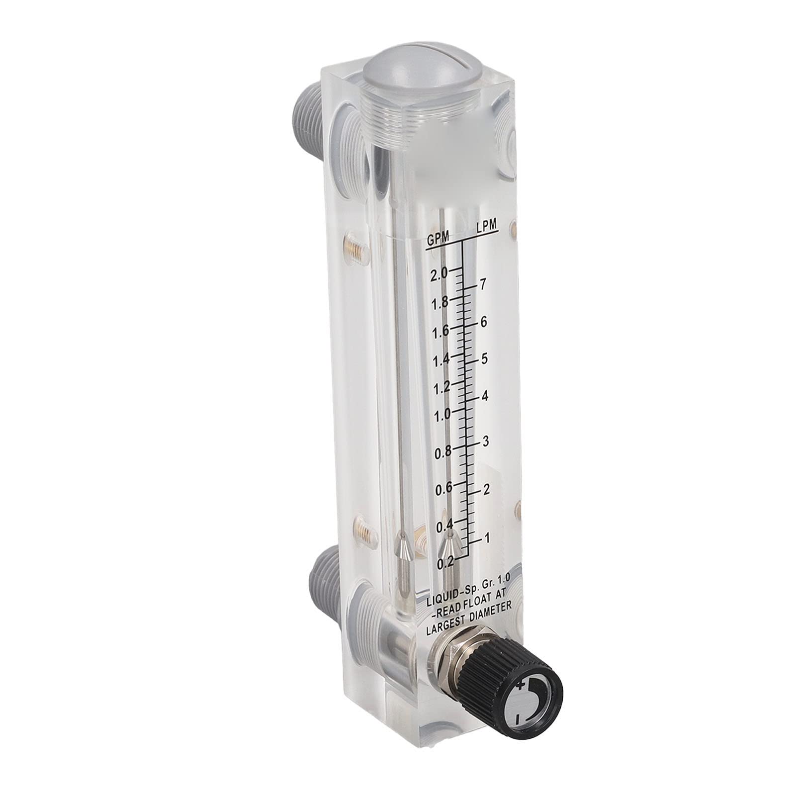 Water Meter 1/2in Male Thread and 1/4in Female Thread Panel Mount Type Flowmeter for PVC Pipe