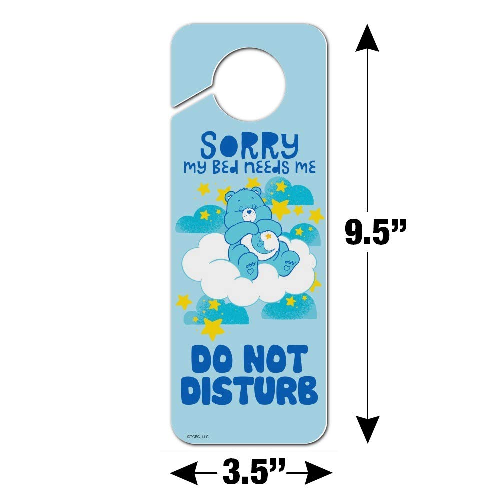 GRAPHICS & MORE Care Bears Bedtime Bear My Bed Needs Me Plastic Door Knob Hanger Sign