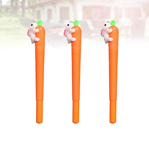 BinaryABC Carrot Bunny Rabbit Gel ink Pen,Easter Gift Easter Party Decoration,5Pcs