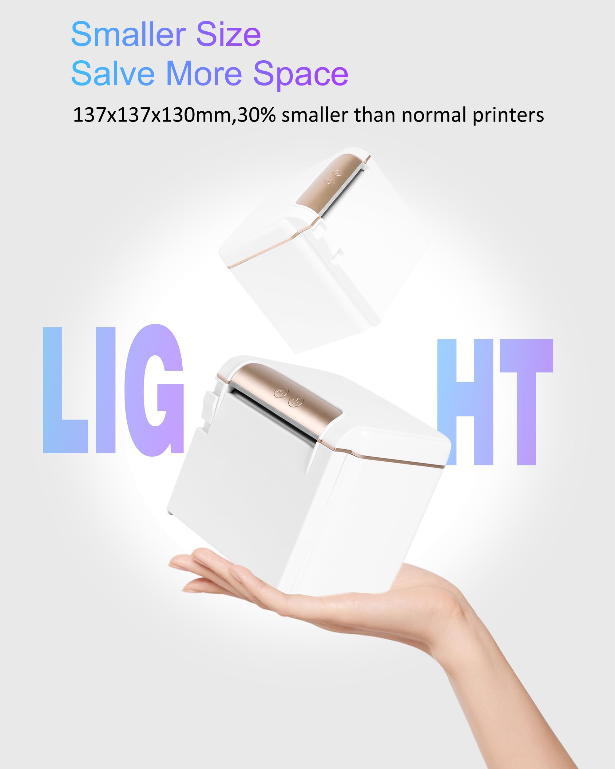 ZYWELL Thermal Receipt Printer 80mm ZY608 Compatible with Square Shopify iOS Android, Receipt Printers with Auto-Cutter, Audio-Visual Alarm, Printer Use for Small Business,Restaurant