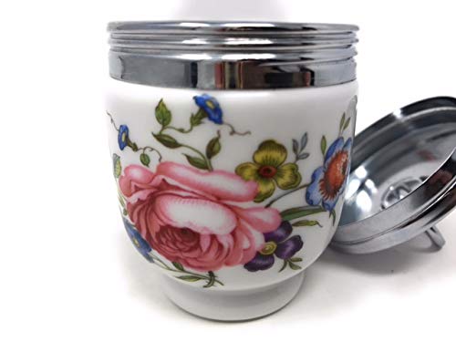 Royal Worcester Porcelain Bournemouth Pink Rose Single Egg Coddler Made In England
