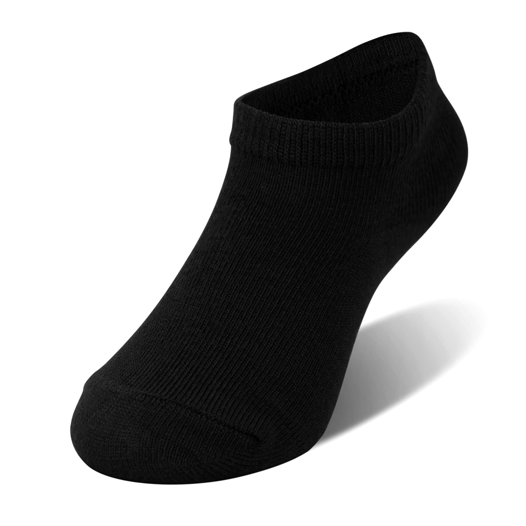 Tenpluszero 20 Pairs Toddler Kids Socks Half Cushion Low Cut Ankle Socks Boy Girl Athletic Socks (Black, 2-4 Years)