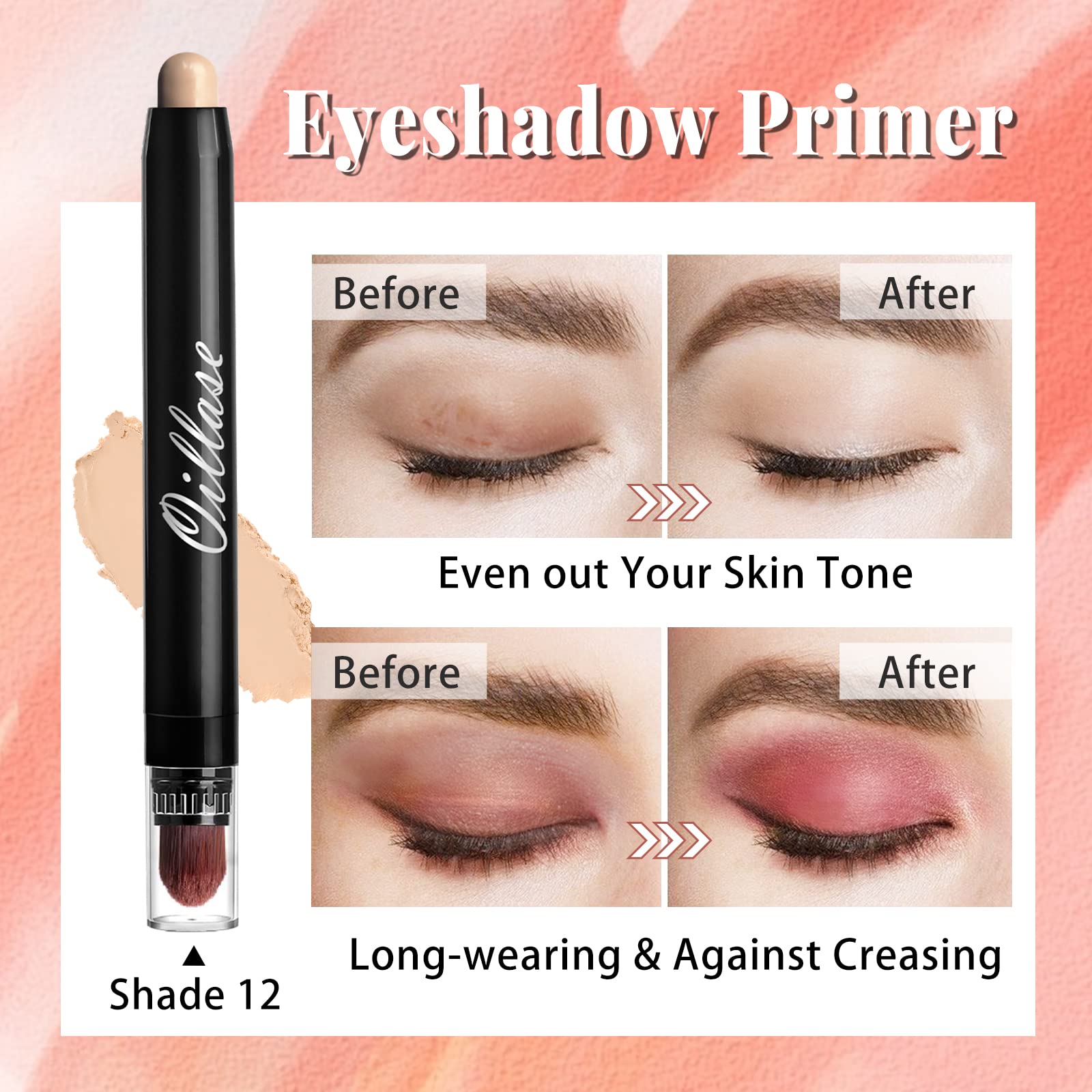 4 PCS Eyeshadow Stick Sets Smudge Proof Eyeshadow, Glitter Eyeshadow Pen with Soft Brush, Cream Eye Shadow Stick Makeup, Shimmer and Matte Eyeshadow Pencil Crayon