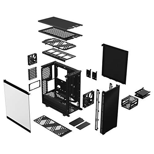 Fractal Design Define 7 Compact Black Brushed Aluminum/Steel ATX Compact Silent Dark Tinted Tempered Glass Window Mid Tower Computer Case
