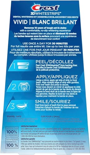 Crest 3d White Vivid Teeth Whitening Strips 10 Count