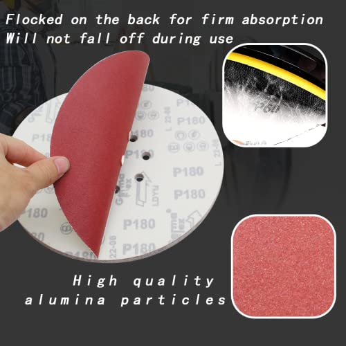 35PCS 9-Inch 8 Holes Hook and Loop Sanding Discs Sander Paper,for Drywall Sander 5 Each 60/80/100/120/180/240/320 | Mixed Sandpaper