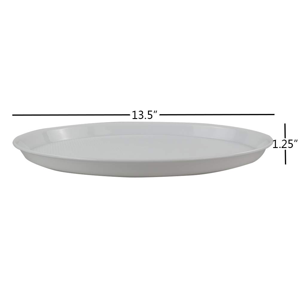 Jekiyo Plastic Round Trays for Serving, 13.5 Inches, 6 Packs