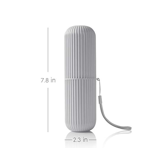 DOBMIT Travel Toothbrush Holder Case, 2 Pack Portable Toothbrush Cup for Travel/Business Trip/Outdoor Camping