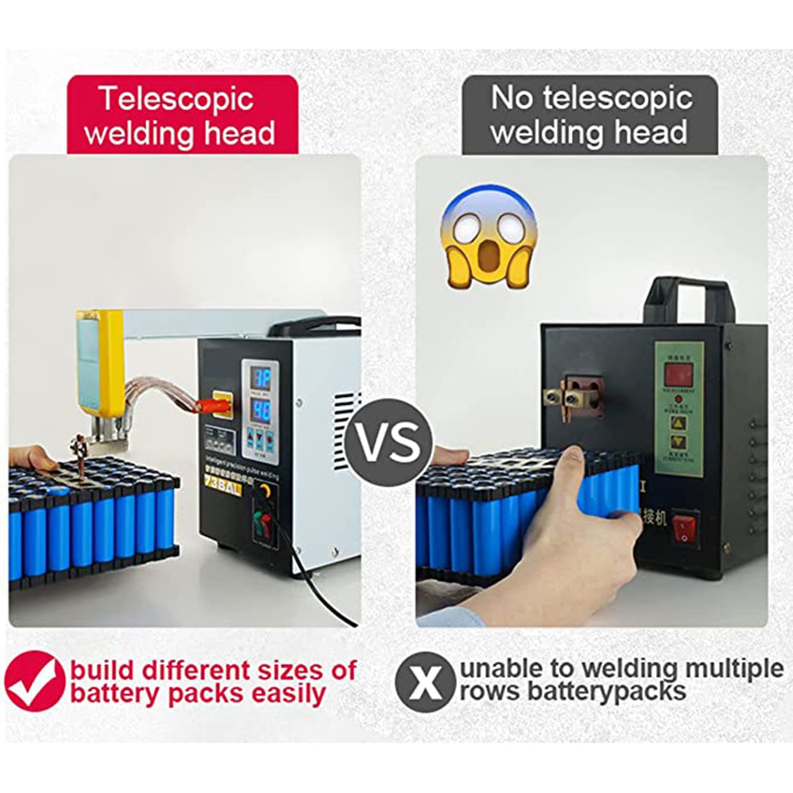 ALSUP 738AL Cordless Spot Welding Machine Battery Welding Machine Battery Pulse Spot Welding Machine with Adjustable Welding Head for 18650 14500 Lithium Battery Pack Buildings