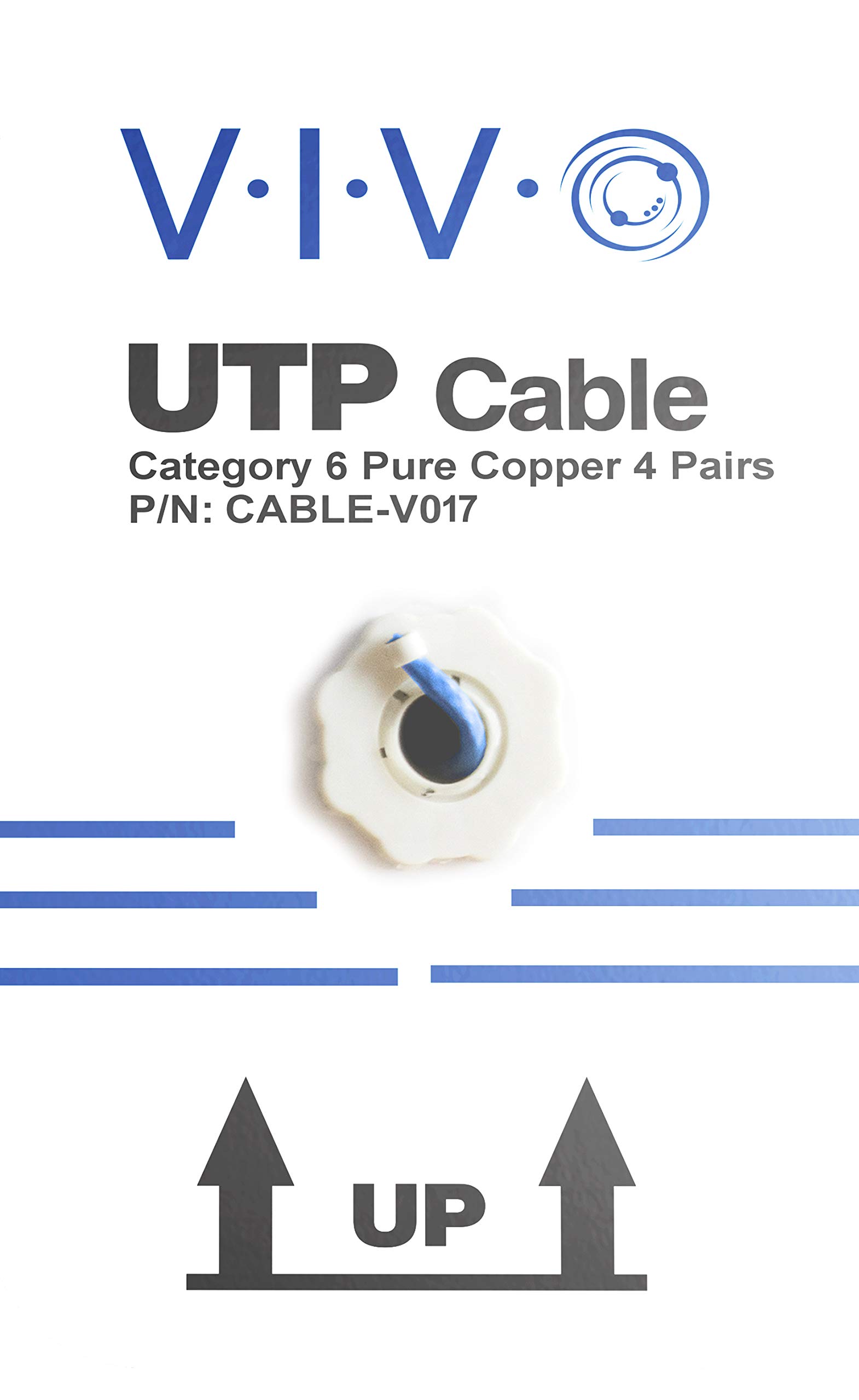 VIVO 500ft Bulk Cat6, Full Copper Ethernet Cable, 23 AWG, UTP Pull Box, Cat-6 Wire, Indoor, Network Installations, Blue, CABLE-V017