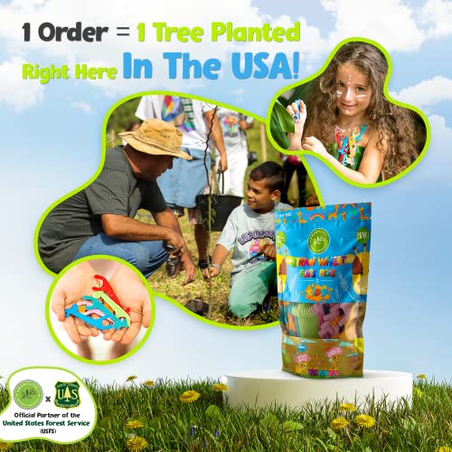 Biodegradable Kids Flossers - Fluoride & Plastic Free | Eco Friendly Dental Floss Picks for Childrens Teeth | Natural Fun Animal Flossing Sticks for Toddlers | Organic & Compostable (200 Pack, Mint)