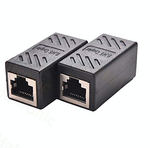 Haitronic 2 Pack RJ45 Coupler ethernet Cable Coupler LAN Connector Inline Cat7/Cat6/Cat5e Ethernet Cable Extender Adapter Female to Female