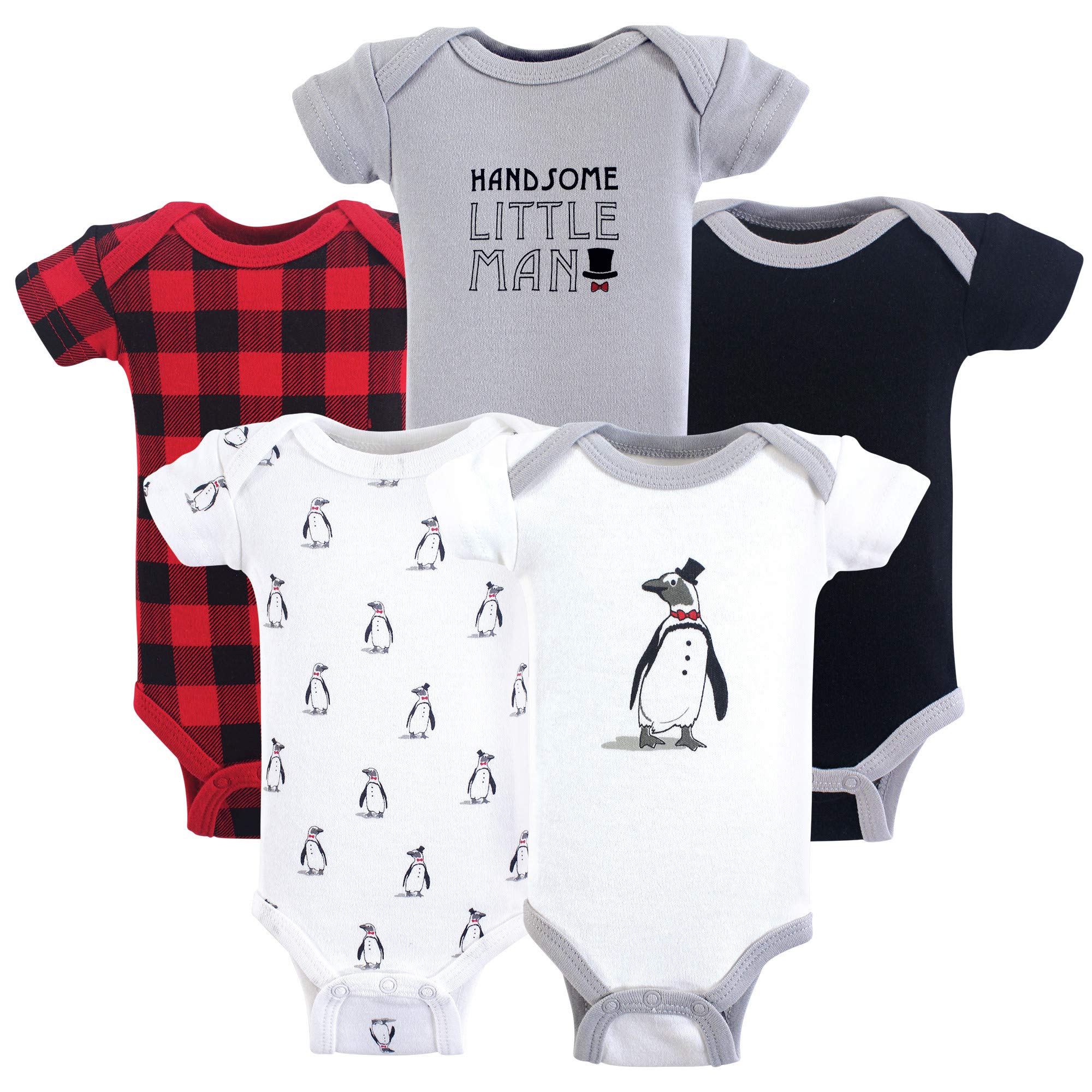 Hudson Baby baby boys Cotton Preemie Bodysuits Bodysuit, Penguin Short-sleeve, Preemie US
