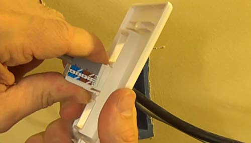 SATMAXIMUM Cat5e Keystone Ethernet Wall Jack Punch Down UTP 45-Degree (Easier Termination Than 90-Degree), RJ45 Slim Profile Speed Termination White 45° Angled (50 Pack)