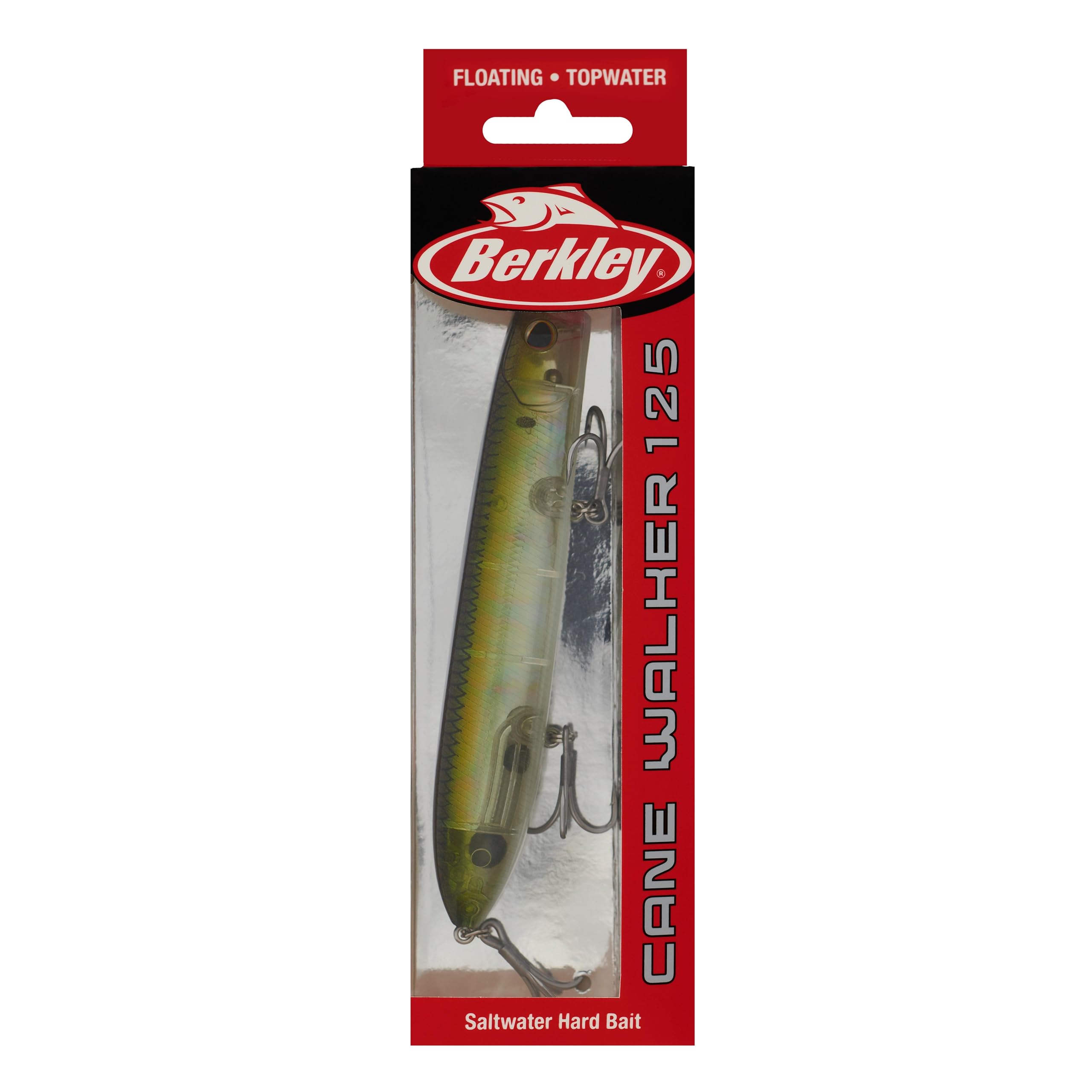 Berkley Cane Walker Topwater Fishing Lure, Pilchard, 4/5 oz, 125mm Topwater, Heavy Tail Weight for Long-Distance Casting, Equipped with Fusion19 Hook