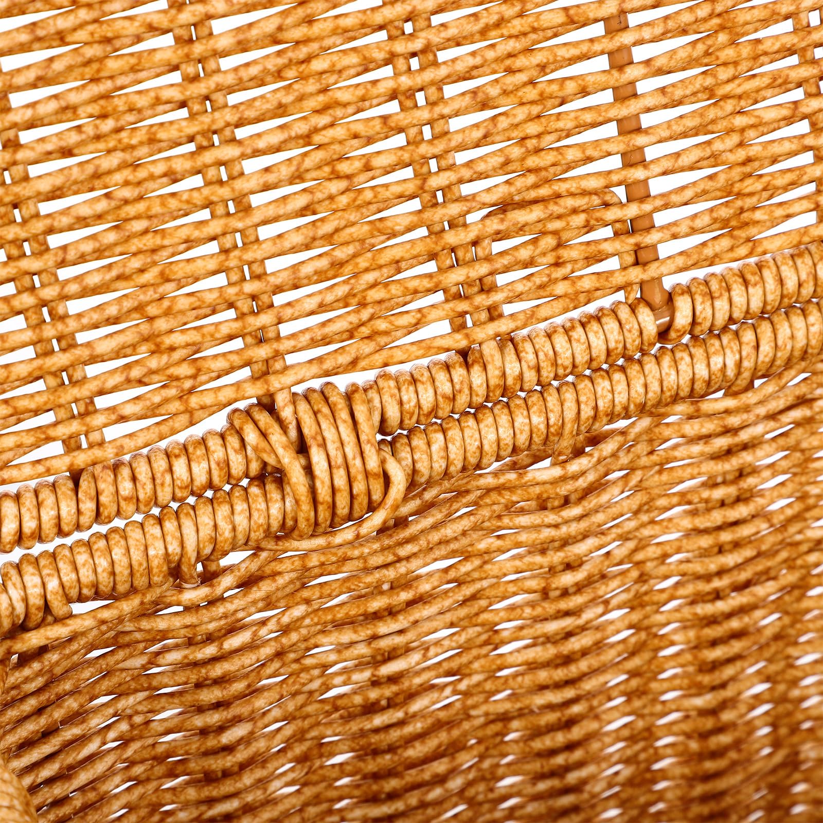 Gadpiparty Large Wicker Storage Basket with Lids Wicker Basket Rattan Magazine Holder Decorative Basket Bin Woven Storage Container, 15 Inch