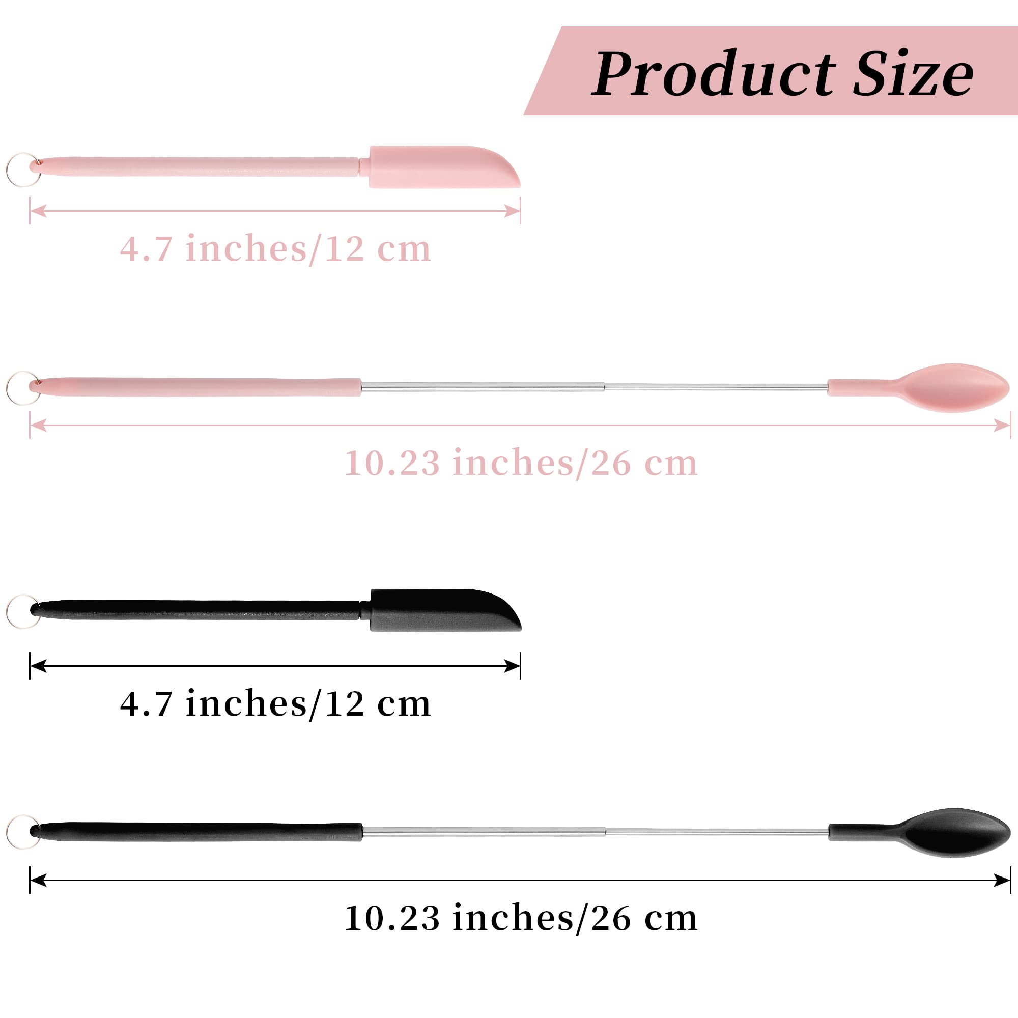 4 Pcs Makeup Spatula Tool Cosmetic Spatula Foundation Spatula Beauty Spatula Skincare Spatula Lotion Spatula Makeup Scoop Spatula Mini Spatula for Cosmetics Beauty Tools Mini Cosmetic Spatula Pink