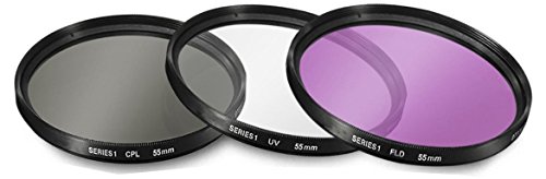 55mm and 58mm Multi-Coated 3 Piece Filter Kit (UV-CPL-FLD) for Nikon D3500, D5600, D3400 DSLR Camera with Nikon 18-55mm f/3.5-5.6G VR AF-P DX and Nikon 70-300mm f/4.5-6.3G ED