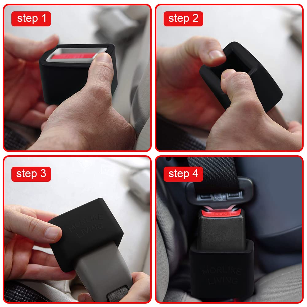 Morlike Silicone Belt Buckle Holder (Black, 2 Pack)