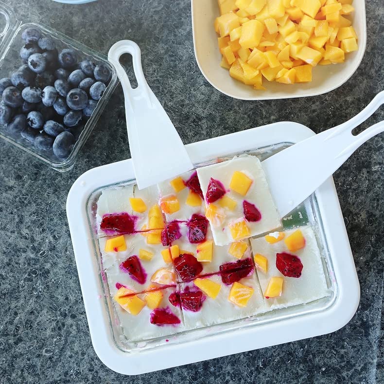 Baotkere Ice Cream Sorbet Frozen Yogurt Maker Machine, Sweet Spot Roller Pan, Instant Cold Plate with 2 Scrapers,Ideal for Soft Ice Cream Gelato Fruit Milkshake Smoothie Making