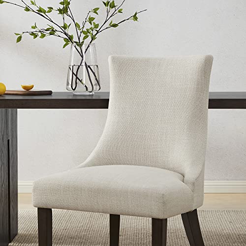 CHITA Farmhouse High Back Dining Chairs,Fabric Modern Upholstered Chairs, Dining Room Chairs Set of 2,Linen