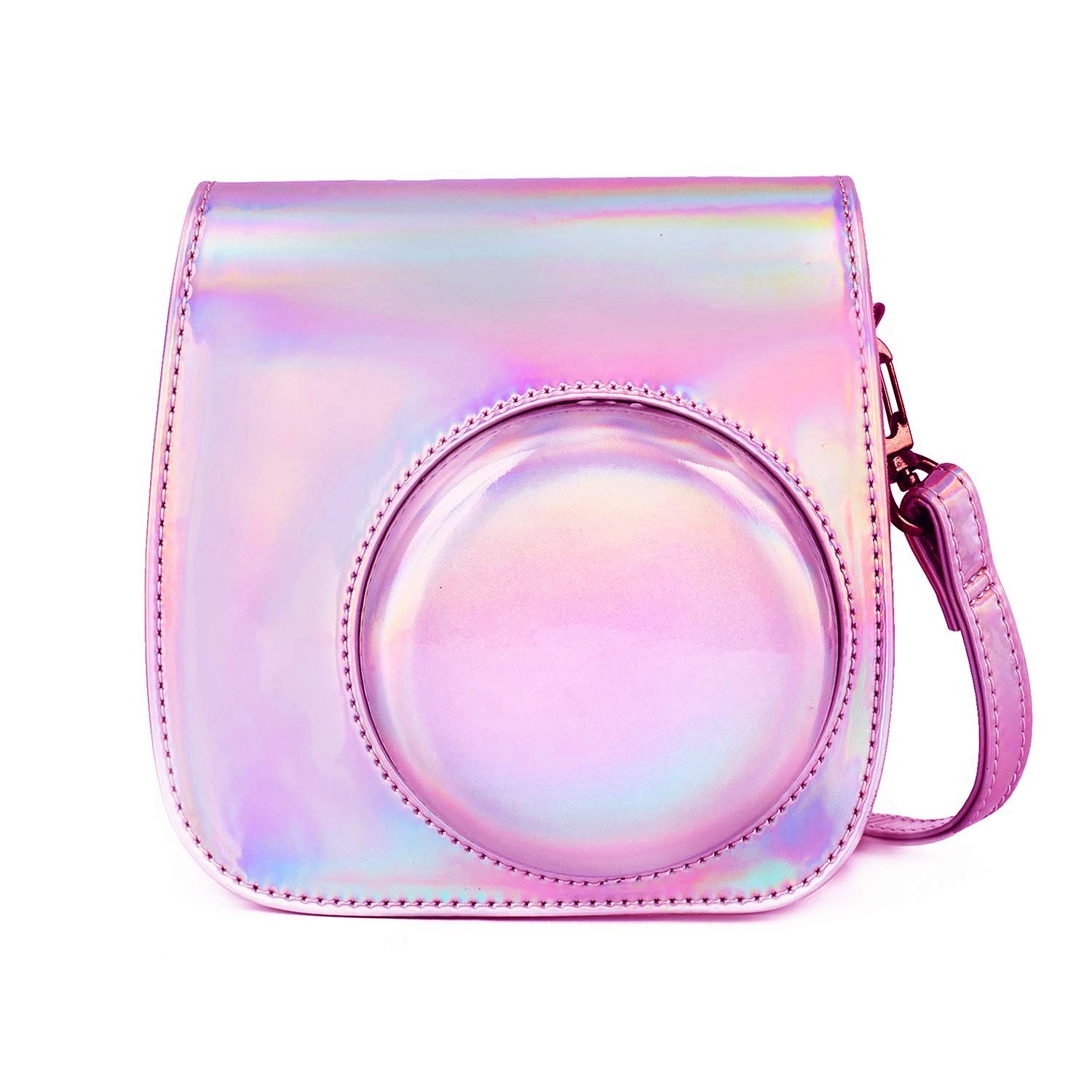 Phetium Instant mini 12 Camera Protective Case Compatible with Instax Mini 12 11,PU Leather Bag with Pocket and Adjustable Shoulder Strap (Magic Pink)