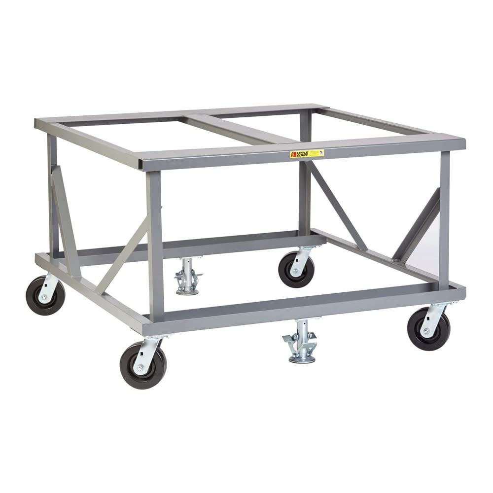 Little Giant 2PDFS406PH2FLLR Fixed Height Mobile Pallet Stand with Lower Deck and Load Retainer, 12"-22" Shelf Clearance, 3600lbs Load Capacity, 40" x 48" Deck Size
