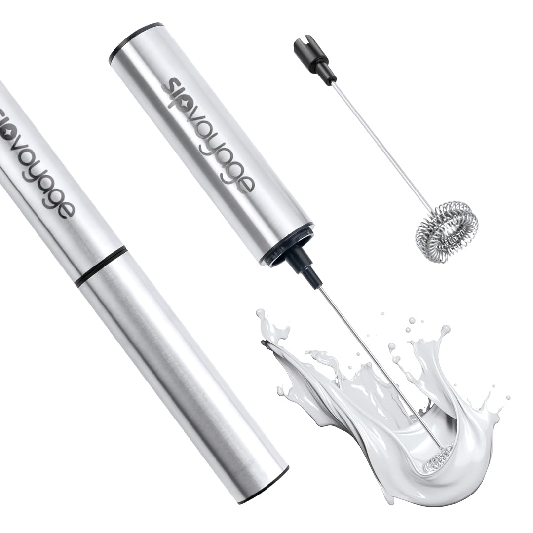 Rechargeable Milk Frother Handheld - 2 Whisks/2 Speed Coffee Frother Rechargeable - One Touch Drink Mixer, Hand Held Frother Wand, Nano Foam Maker for Lattes, Matcha, & Butter, Coffee Stirrers