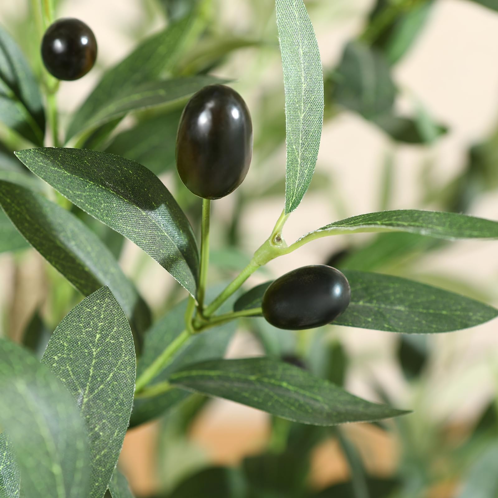 CROSOFMI Artificial Olive Tree Plant 5 Feet Fake Topiary Silk Tree, Perfect Faux Plants in Pot for Indoor Outdoor House Home Office Garden Modern Decoration Housewarming,2Pack