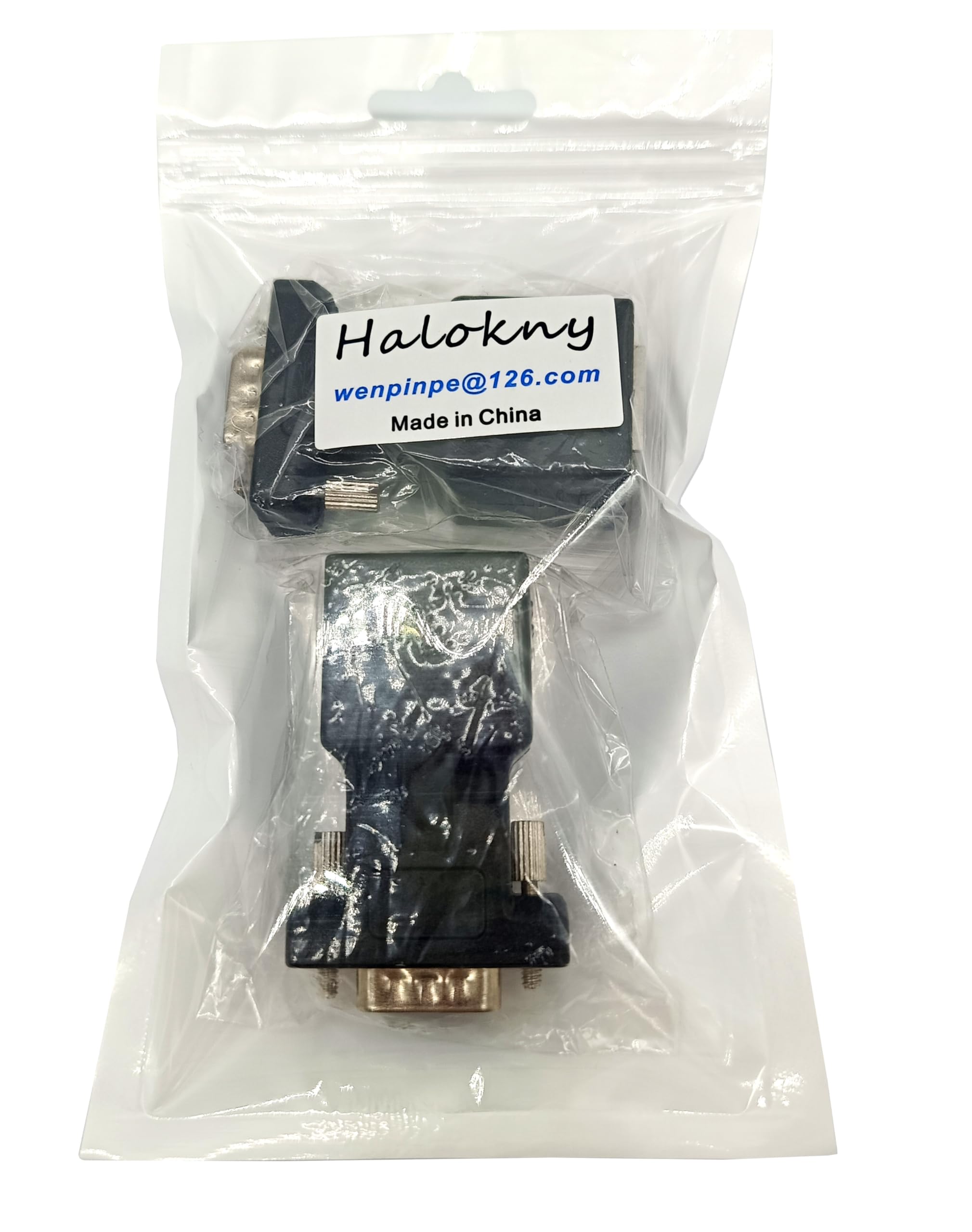 Halokny VGA Extender Over Ethernet Adapter, VGA 15 Pin Male to CAT5 CAT6 RJ45 Female Network Cable Extender Connector Adapter(2-Pack)