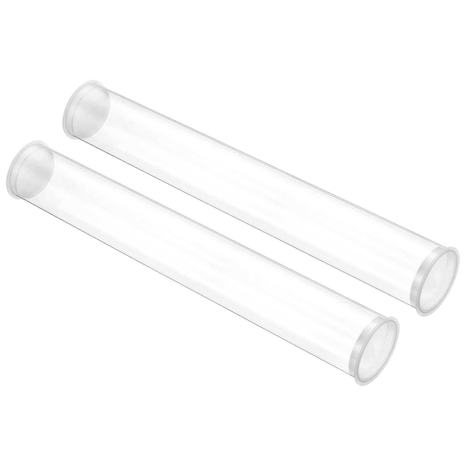 PATIKIL 11.8"L x 1.7"Dia Clear Storage Tubes, 2Pcs PC Plastic Transparent Hollow Round Rigid Tube with Cap for Beads Bath Salt Container Wedding Party Favors