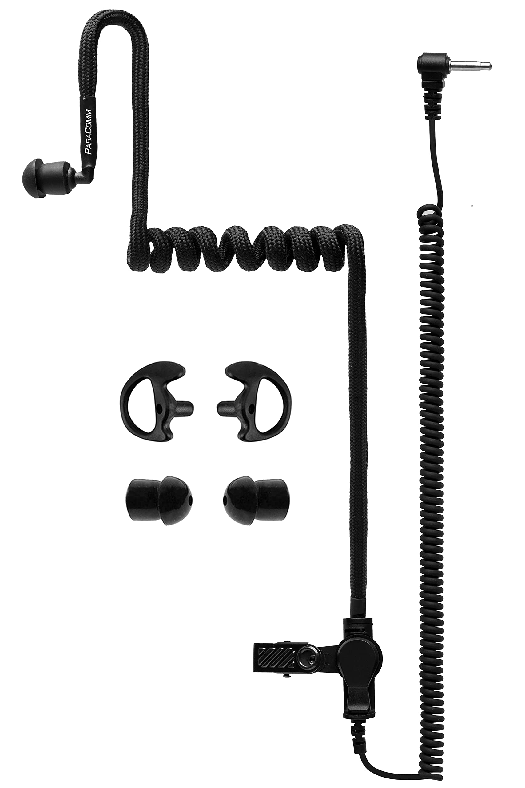 ParaComm Moisture Resistant Listen Only Earpiece 3.5mm - Radio Earpiece for Law Enforcement, Police Earpiece for Radio Mic Earpiece Compatible with Motorola T600, T800 & Kenwood Two Way Radios