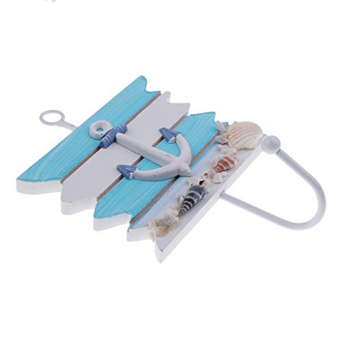Jili Online Beach Themed Wall Hooks Towel Hat Coat Hangers Rustic Wall Nautical Decorative Hangers - Anchor, 16.5 x 11cm