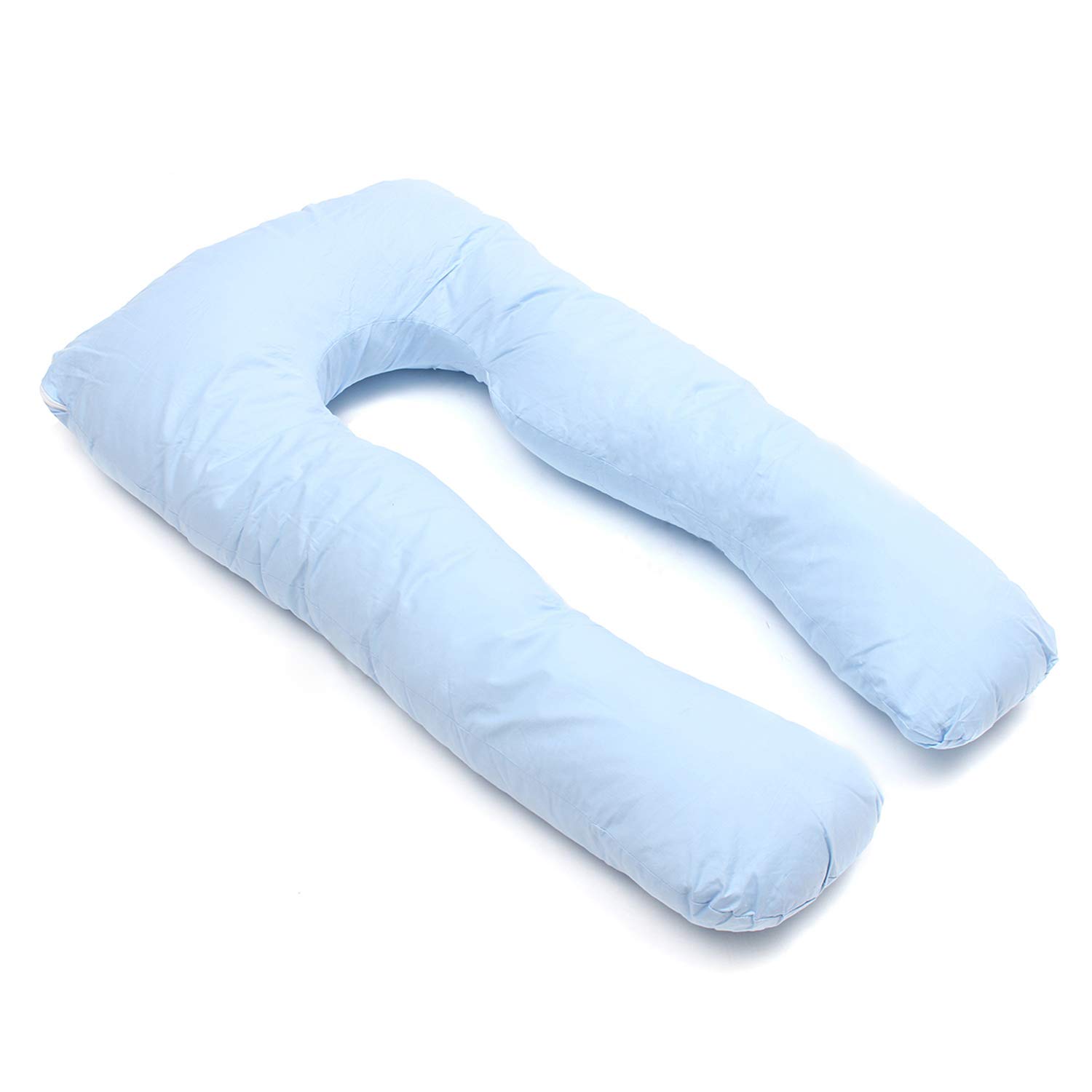 57" Full Body Pregnancy Pillow, C-Shaped Maternity Pillow for Sleeping with Nursing Baby Design, w/Removable Cotton Cover (Gray)