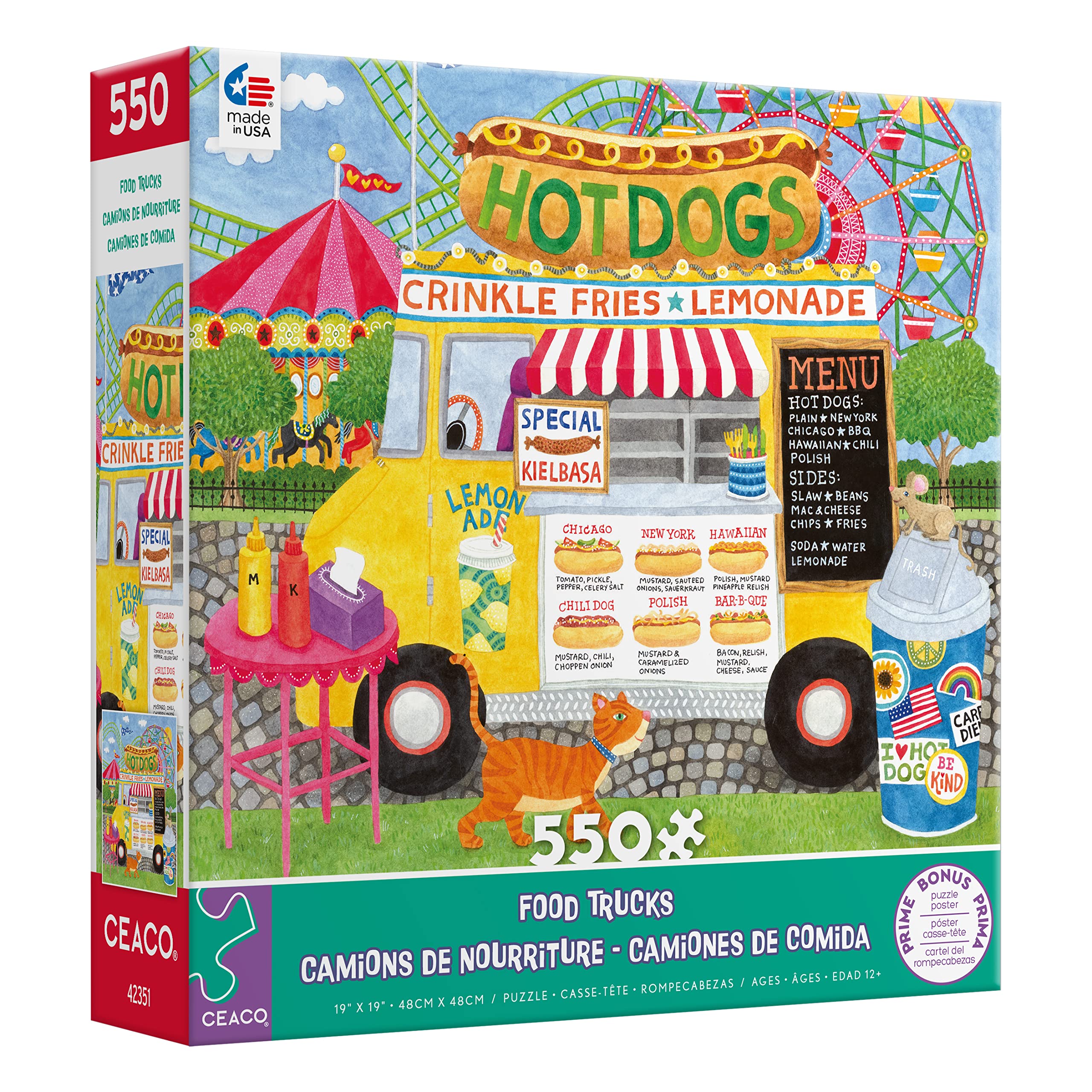 Ceaco - Food Trucks - Hot Dog Truck - 550 Piece Jigsaw Puzzle