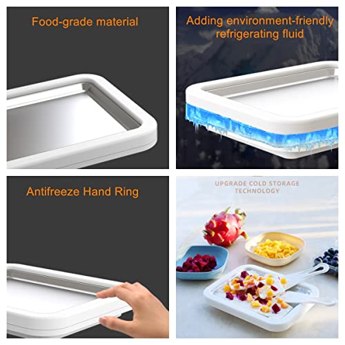Baotkere Ice Cream Sorbet Frozen Yogurt Maker Machine, Sweet Spot Roller Pan, Instant Cold Plate with 2 Scrapers,Ideal for Soft Ice Cream Gelato Fruit Milkshake Smoothie Making