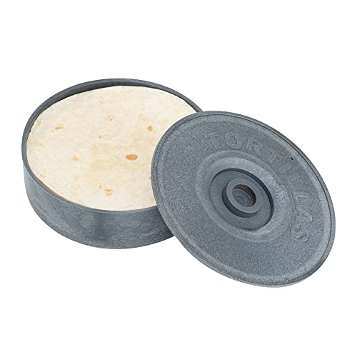 8.5 x 2.3 Inch Tortilla Warmers, 10 Microwave-Safe Tortilla Holders - Lids Included, Insulated, Gray Plastic Tortilla Keepers, Tortilla Servers For Homes and Restaurants, Durable