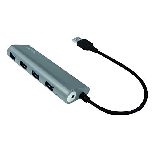 LogiLink USB Hub for PC/Laptop, Aluminium Housing Aluminium Silver 4-Port