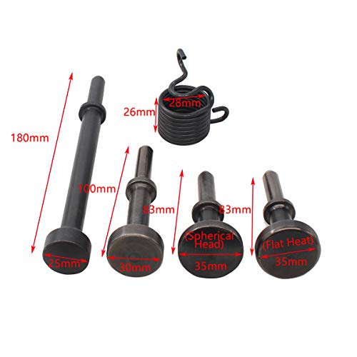 ApplianPar Pack of 5 Heavy duty Smoothing Pneumatic Air Hammer Pneumatic Chisel Bits Extended Length Tools Kit with Spring