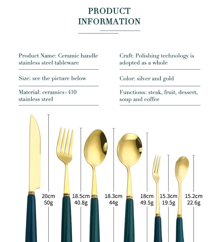 36 Piece Gold Cutlery Silverware Set, Stainless Steel Cutlery Set for 6 People Home Sourcing Tool (Color : 36Piece Silver)