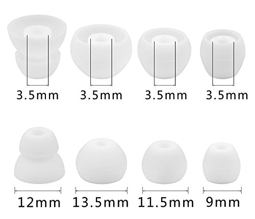 JNSA 16Pcs Eartip Earbud Eargel for Powerbeats3 Powerbeats2, SML & 2flange 8pair 16PCS, White Replacement EarTips Earbuds EarGels for Beats by dr dre Powerbeats 2 Powerbeats 3 Earphones, White
