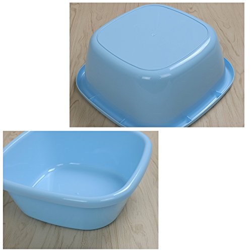 Doryh 12 Quart Plastic Square Washbasin, Set of 3